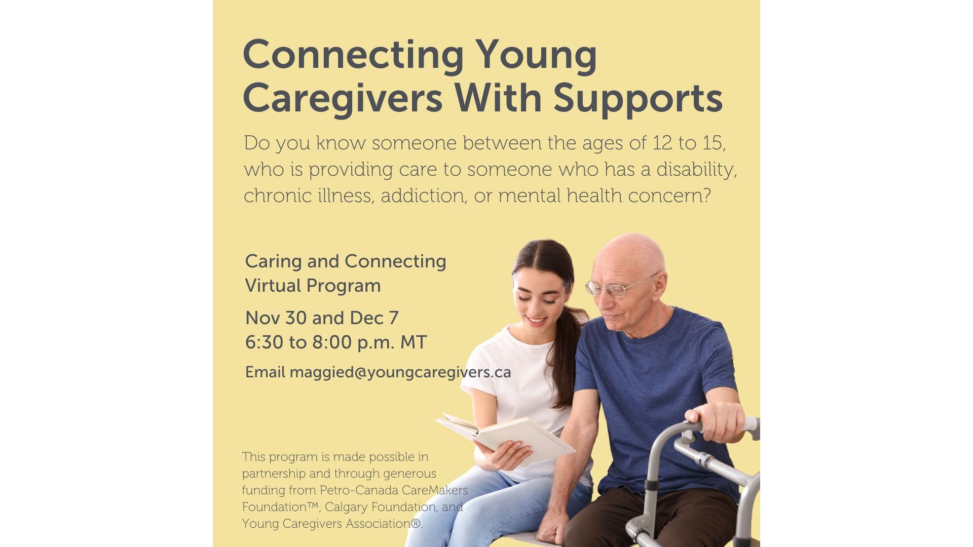 Connecting Young Caregivers with Support - Healthy Aging CORE Alberta